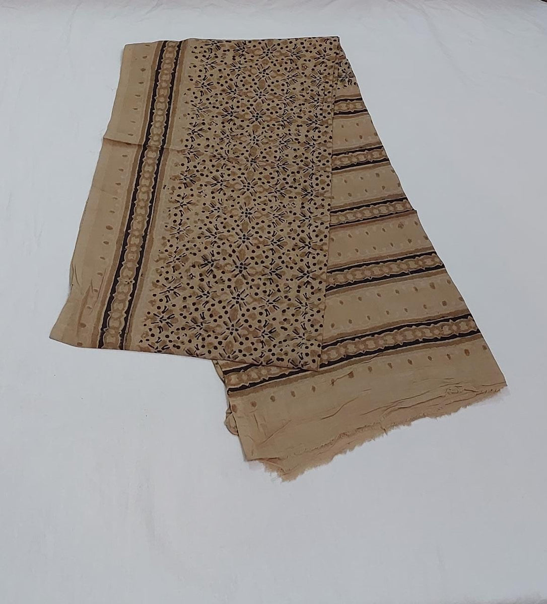 Block Print Vegetable Dye Stole - Skin – QUMAS